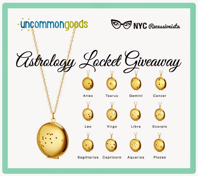 GIVEAWAY - Gold Astrology Locket from Uncommon Goods
